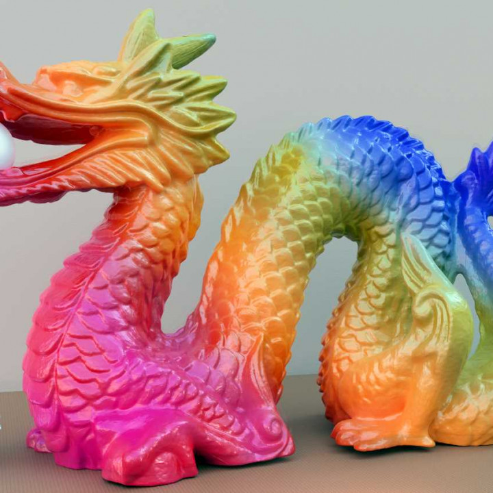 3D Printable Chinese friendly Dragon by Theo Gottwald