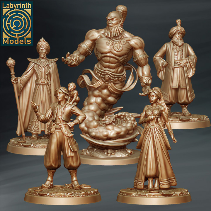 3D Printable Aladdin Set - 32mm scale by Labyrinth Models