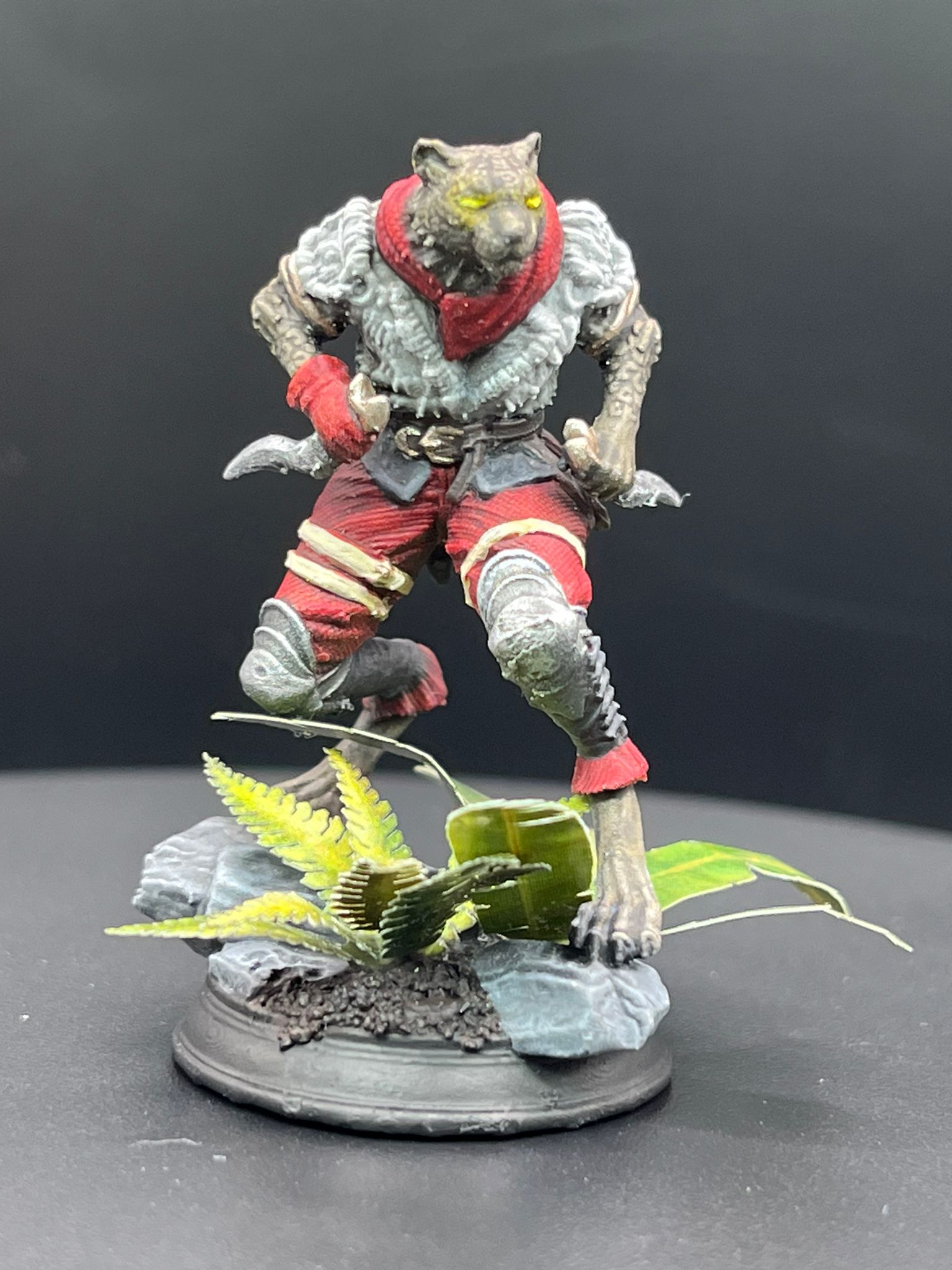 3D Printable Tabaxi Snow Leopard Rogue - Curatio Ounce by DM Stash