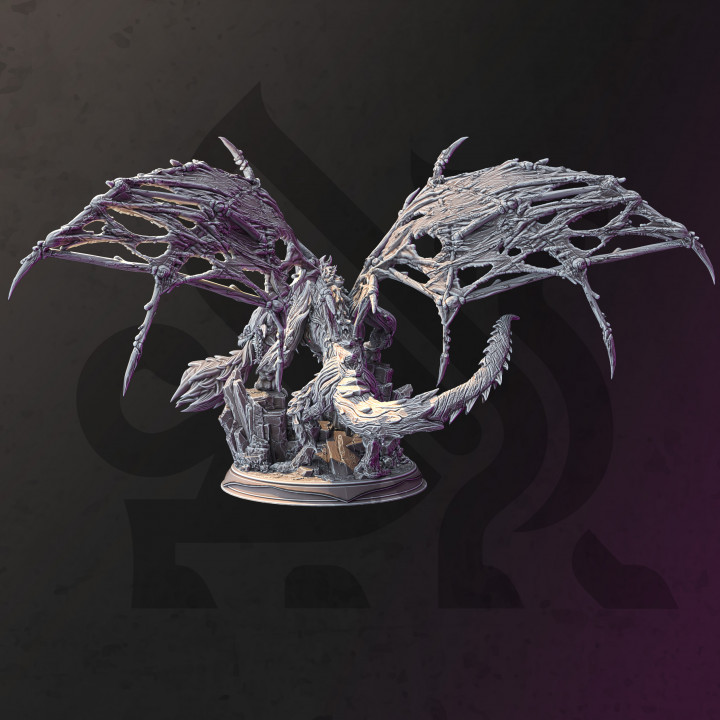 3D Printable Undead Frost Dragon - Nerevin by DM Stash