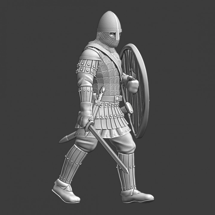 3D Printable Medieval Byzantine Varangian with drawn sword by Northern ...