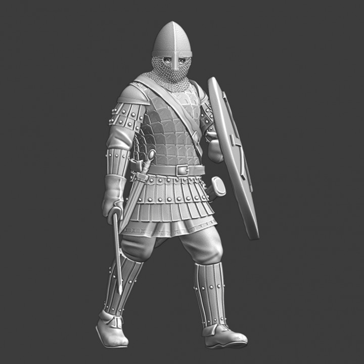 3D Printable Medieval Byzantine Varangian with drawn sword by Northern ...