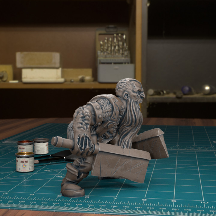 3D Printable Zombie Dwarf 04 [Pre-Supported] by TytanTroll Miniatures