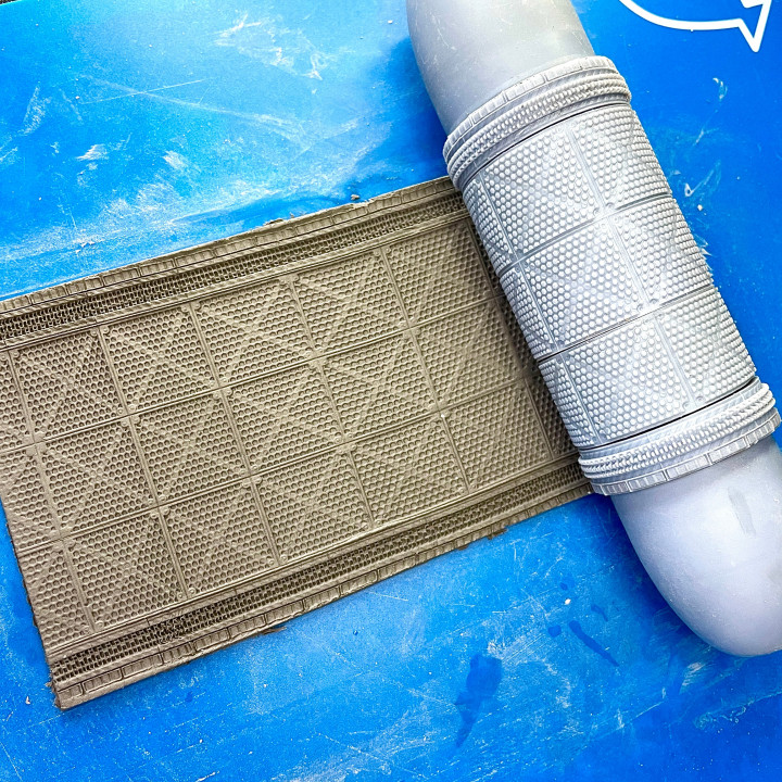 3D Printable Print n' Roll: Distress Signal (Texture Roller and Terrain Set) by Custom Miniature ...