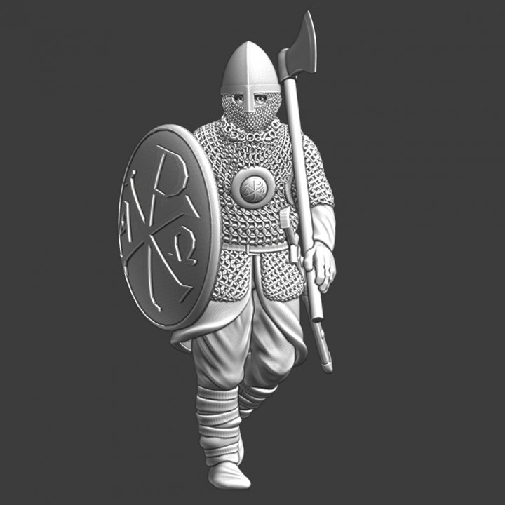 3D Printable Varangian Guard - Byzantine elite warrior marching by ...