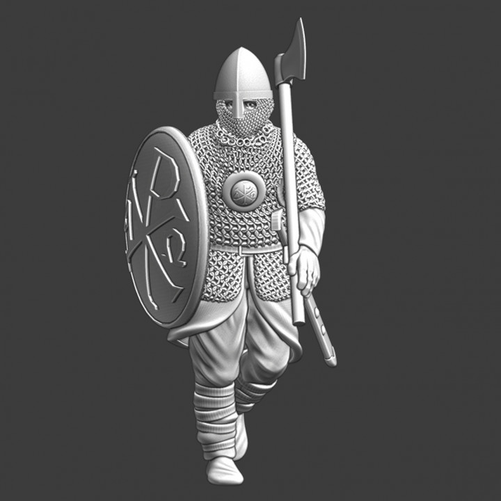 3D Printable Varangian Guard - Byzantine elite warrior marching by ...