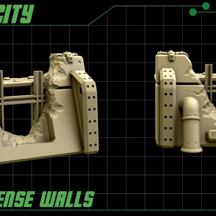 3D Printable Defense Walls and Gate by LOOTgames