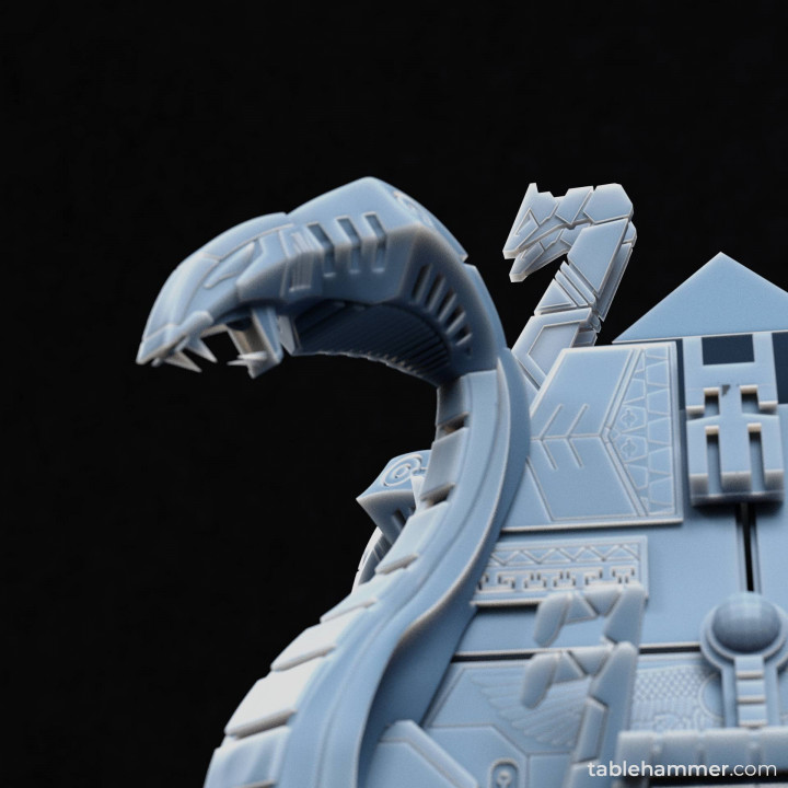 3D Printable Uraeus Temple (scifi undead tomb obelisk vehicle) by ...