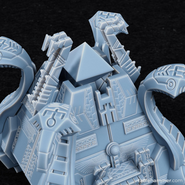 3D Printable Uraeus Temple (scifi undead tomb obelisk vehicle) by ...