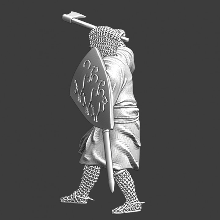 3D Printable Medieval crusader fighting with axe by Northern Crusades ...