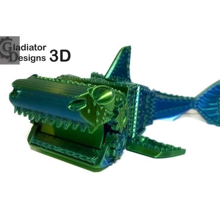 3D Printable Robot Mech Shark by Josh
