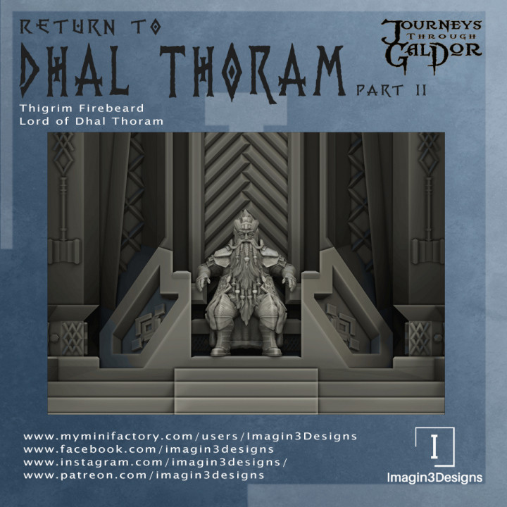 3D Printable Thigrim Firebeard - Lord of Dhal Thoram by Imagin3Designs