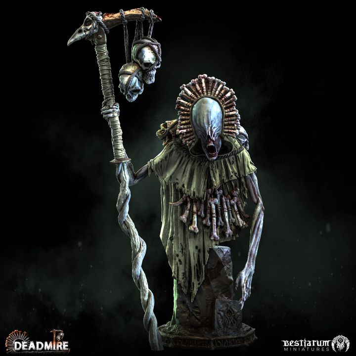 3D Printable Dread Necromancer - Bust by Bestiarum Miniatures