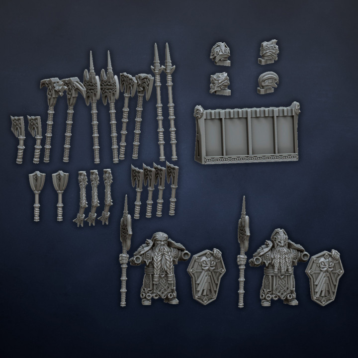 3D Printable Dwarfs Guards Diorama - Armory by Dragon's Lake Miniaturas