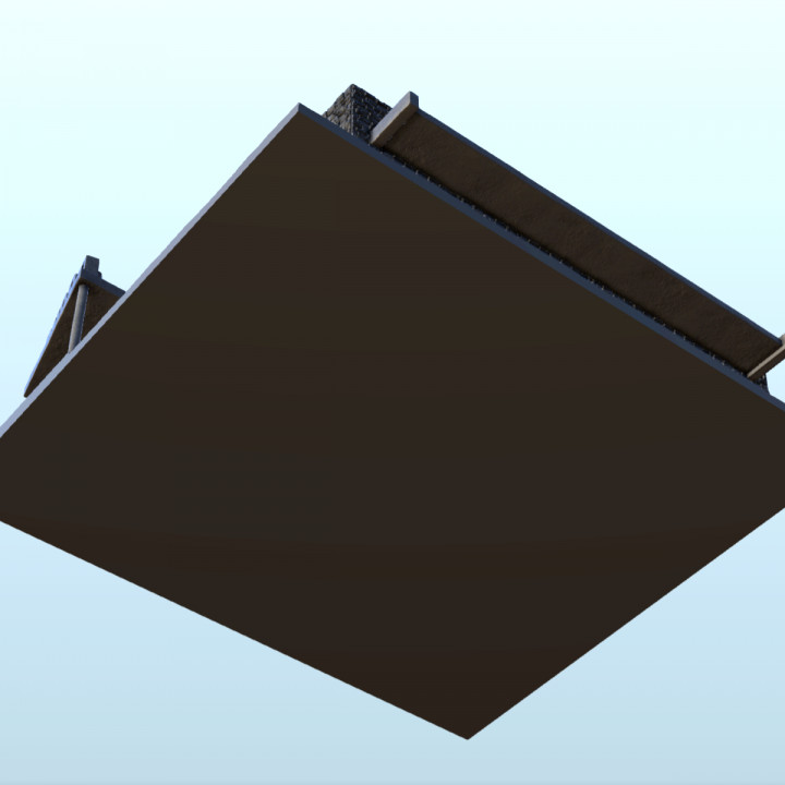 3D Printable Modern brick store with canopy and entrance sign (12 ...