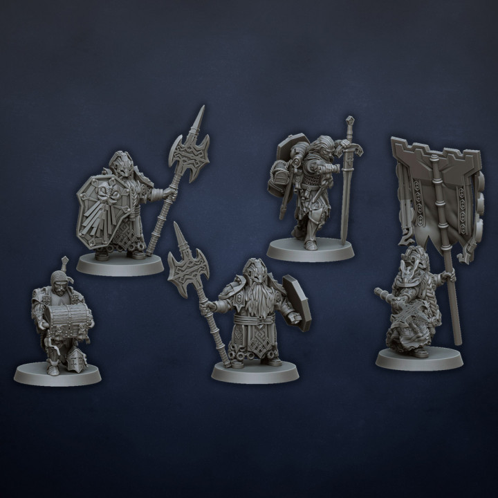 3D Printable Peace Entourage by Dragon's Lake Miniaturas