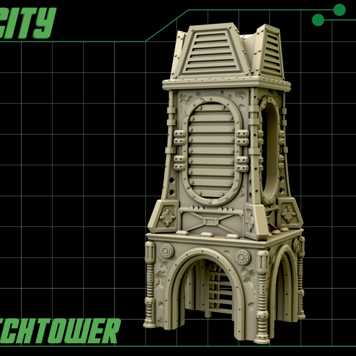 3D Printable Scifi Watchtower by LOOTgames
