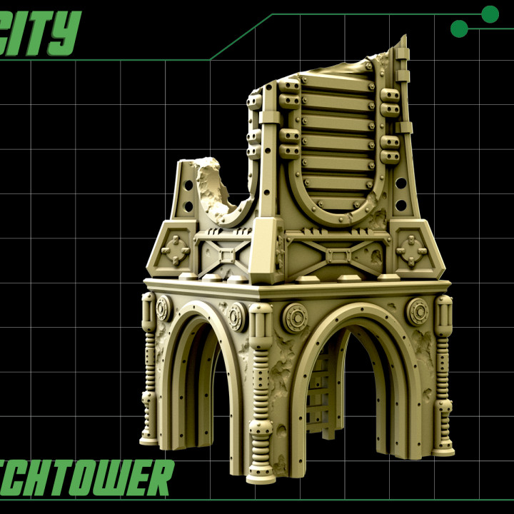 3D Printable Scifi Watchtower by LOOTgames