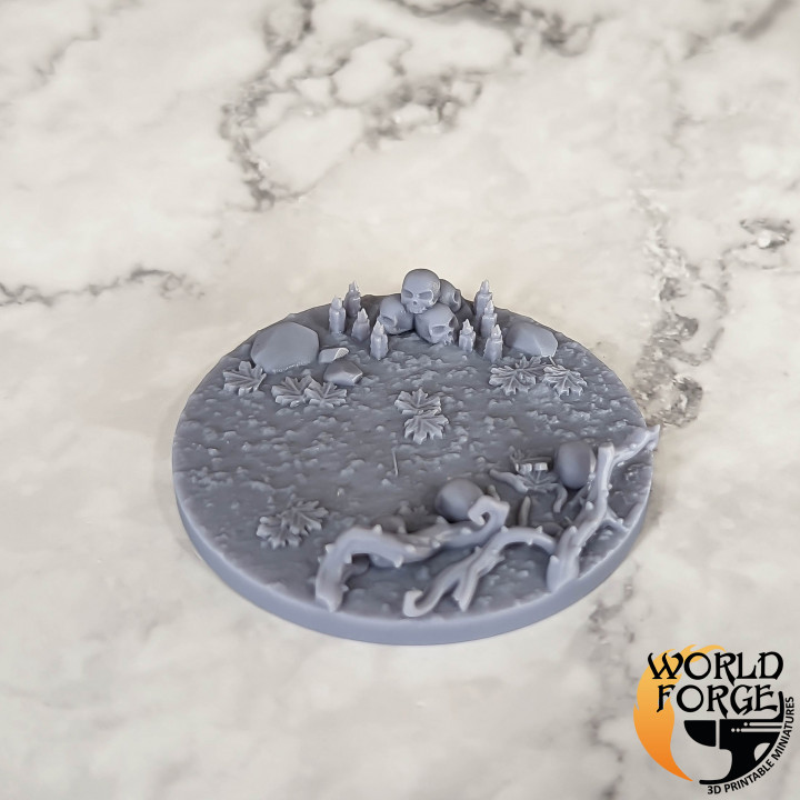 3D Printable Spooky Bases x8 by World Forge Miniatures