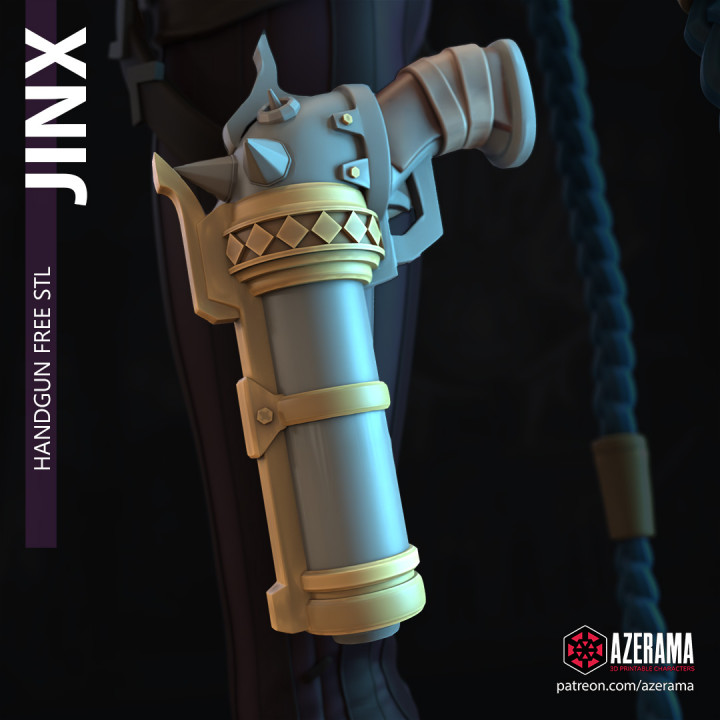 3D Printable Jinx Arcane Weapon Handgun by Azerama