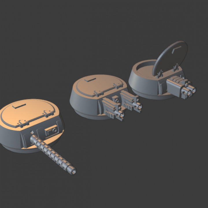 3D Printable Mini Turrets by Tiny Panzer Studio