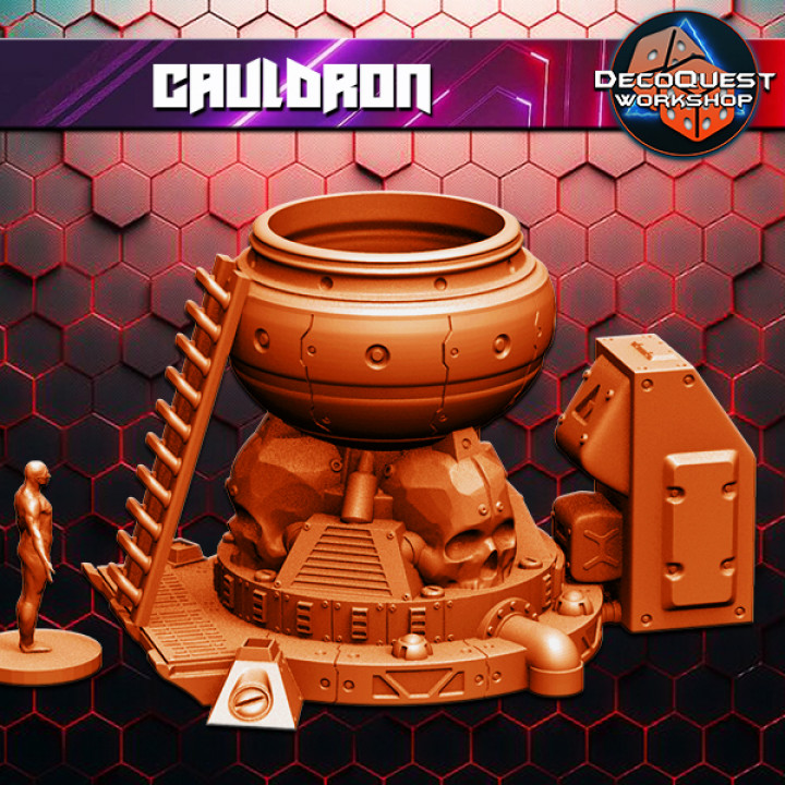 3D Printable Sci-fi cauldron by DecoQuest Workshop