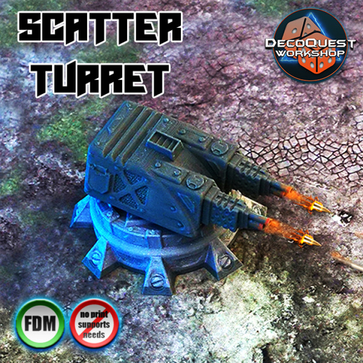 3D Printable Scatter turret by DecoQuest Workshop