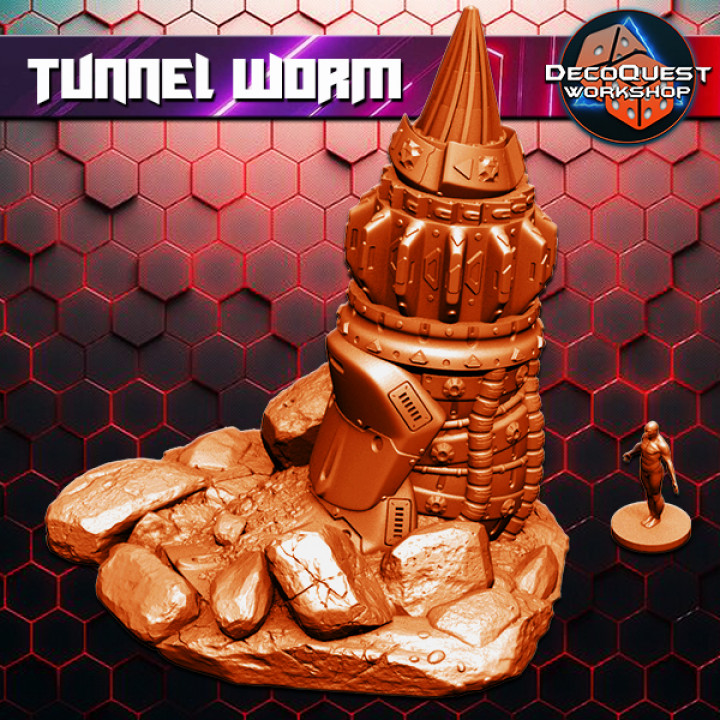 3D Printable Tunnel worm by DecoQuest Workshop