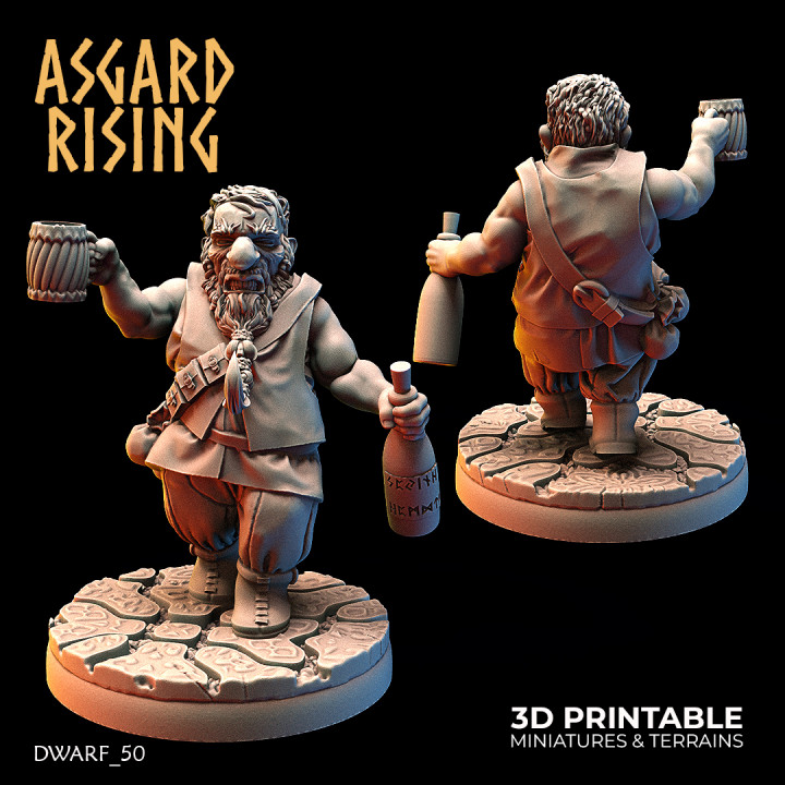 3d Printable Dwarf Dwarven Townsfolk Modular Pre Supported By
