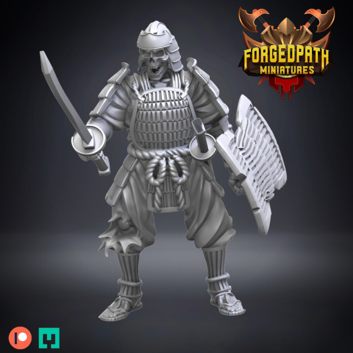 3D Printable Skeleton Undead Japanese Samurai Warriors Shadow Guards by ...