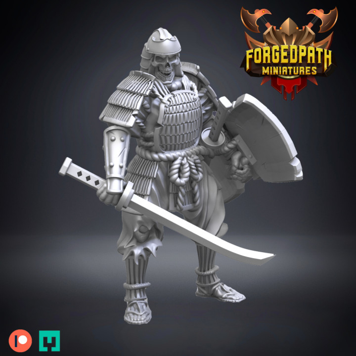 3D Printable Skeleton Undead Japanese Samurai Warriors Shadow Guards by ...