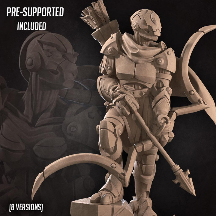3D Printable Warforged Ranger (8 Versions) by Bite the Bullet