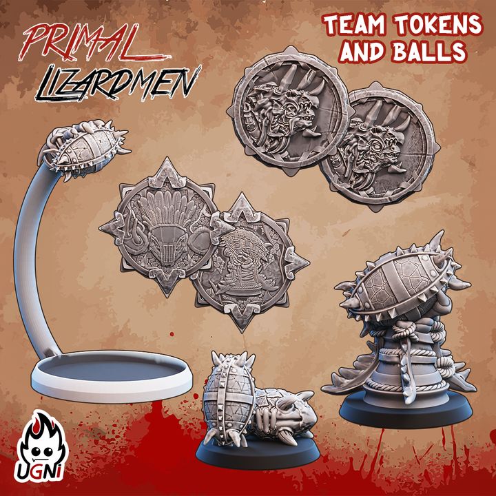 3D Printable Team tokens and balls for Lizardmen - Fantasy Football by ...