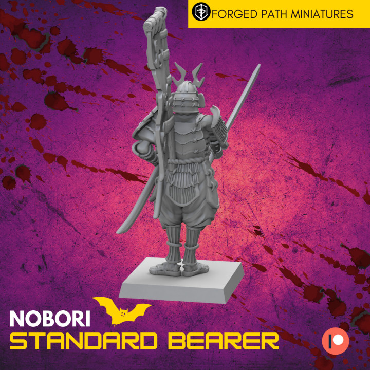 3D Printable Nobori Skeleton Standard Bearer by Forged Path Miniatures