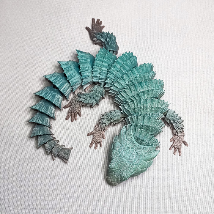3D Printable ARTICULATED ARMADILLO LIZARD (LITTLE DRAGON) by Rogi Studios