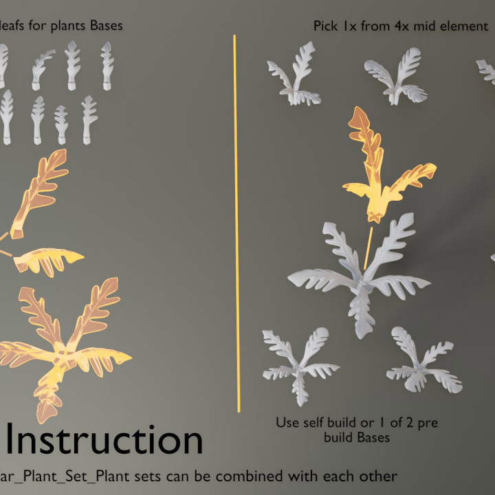 3D Printable Modular Plants set B by WombArt