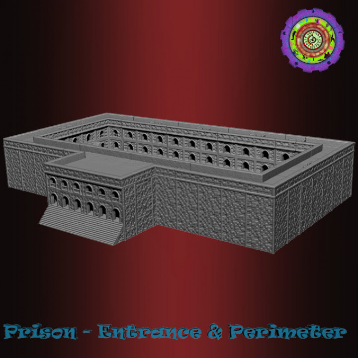 3D Printable Prison - Entrance & Perimeter by C2Dwellers