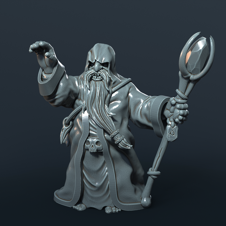 3D Printable Dwarf necromancer by Moonshine Miniatures