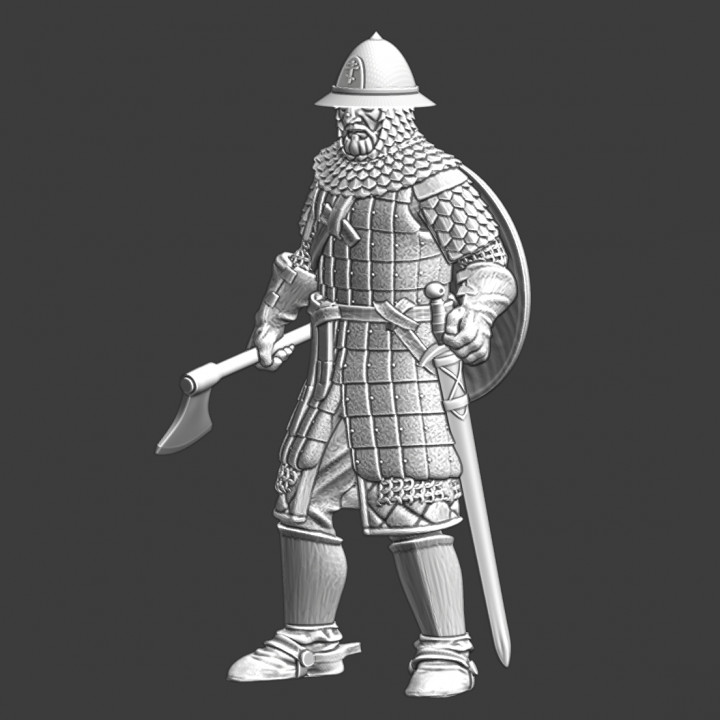 3D Printable Captain of the Varangian Guard by Northern Crusades Miniatures