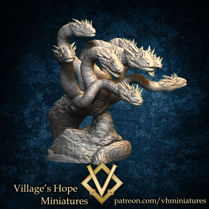 3D Printable Yamata no Orochi / 8 heads snake by Village's Hope Miniatures