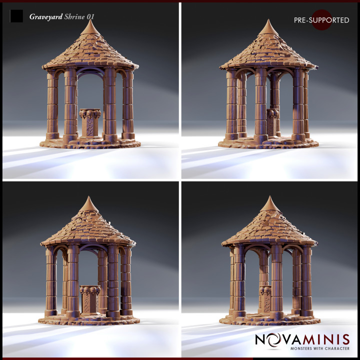 3D Printable Graveyard Shrine 01 by NovaMinis
