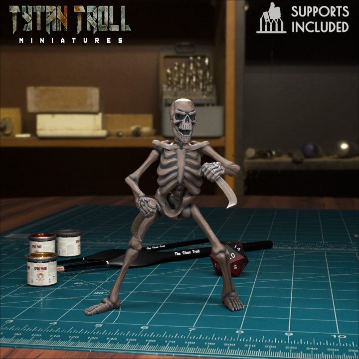 3D Printable Skeleton Horde Bundle [Pre-Supported] by TytanTroll Miniatures