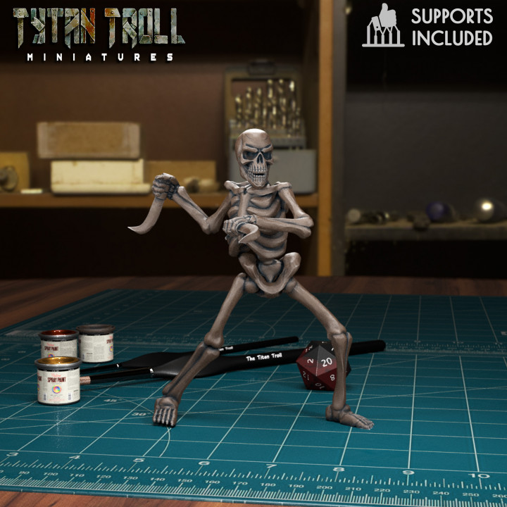 3D Printable Skeleton Horde Bundle [Pre-Supported] by TytanTroll Miniatures