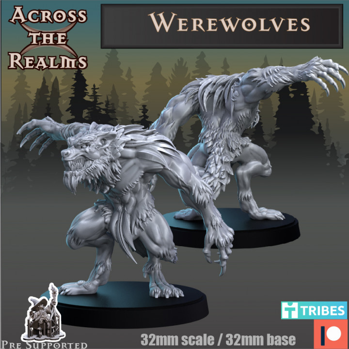 3D Printable Werewolves by Across the Realms