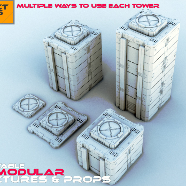 3D Printable Scifi Modular Structures and Props by Project Mobius