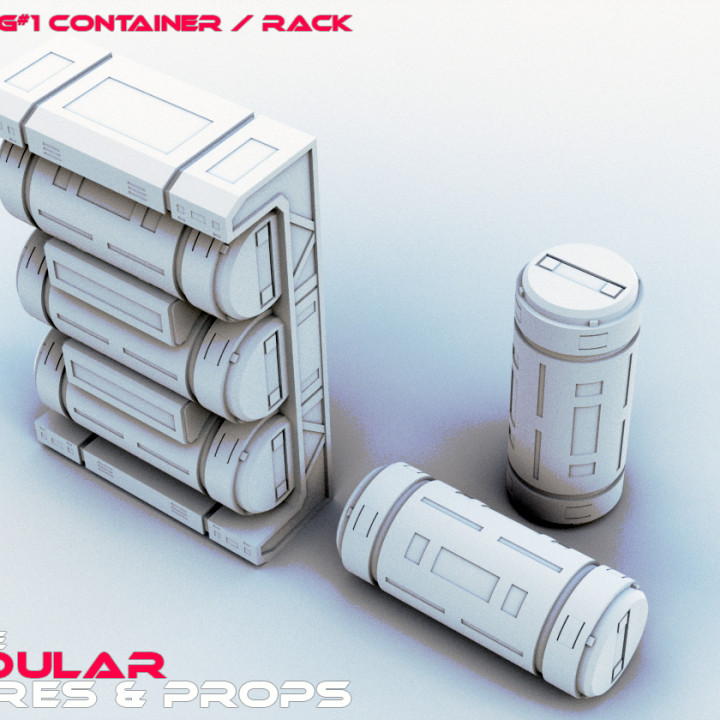3D Printable Scifi Modular Structures and Props by Project Mobius