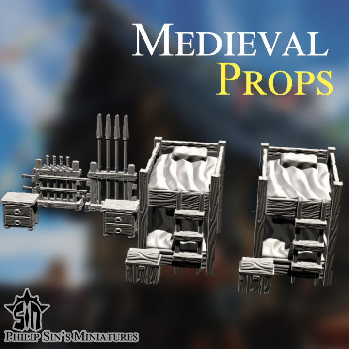 3D Printable Medieval Props - Soldiers' Room by Philip Sin's Miniatures