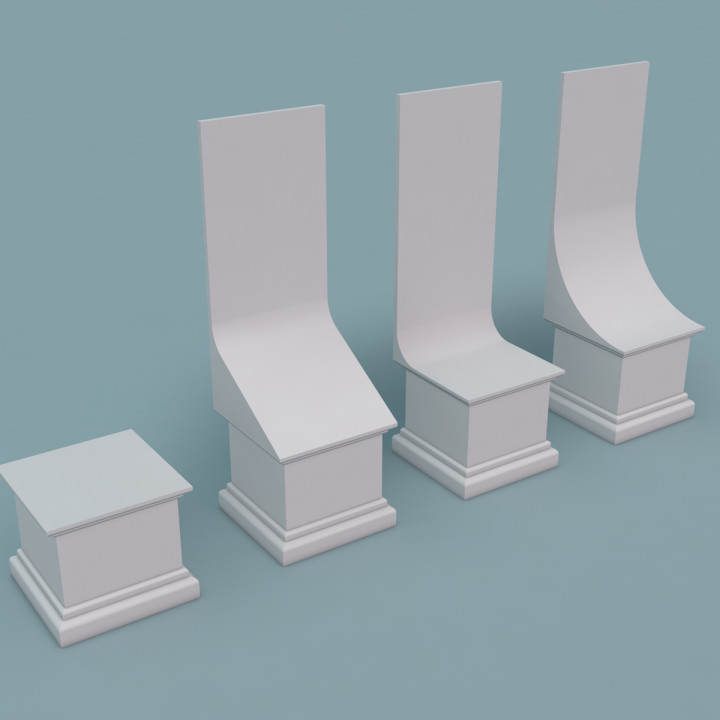 3D Printable Free Display pillars set by GoldenRaven