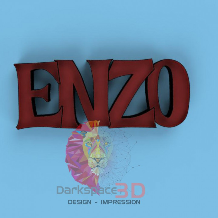 3D Printable Name Enzo LED by DarkSpace