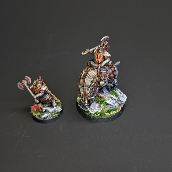 3D Print of Silver Goat Dwarves Lord Iron - Foot and Mounted | Silver ...